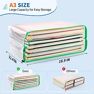 Umriox 16 Pack Large Zipper Bags 16.9x12.4 in, A3 Mesh Zipper Document Pouch for Organizing, Storage Bags with Zipper for Board Game, Puzzles, Sewing Project, Travel Supplies