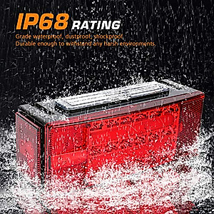 LINKITOM New Halo Rectangle Submersible LED Trailer Light, Super Bright Brake Stop Turn Tail License Lights for Camper Truck RV Boat Snowmobile Over 80" Inch