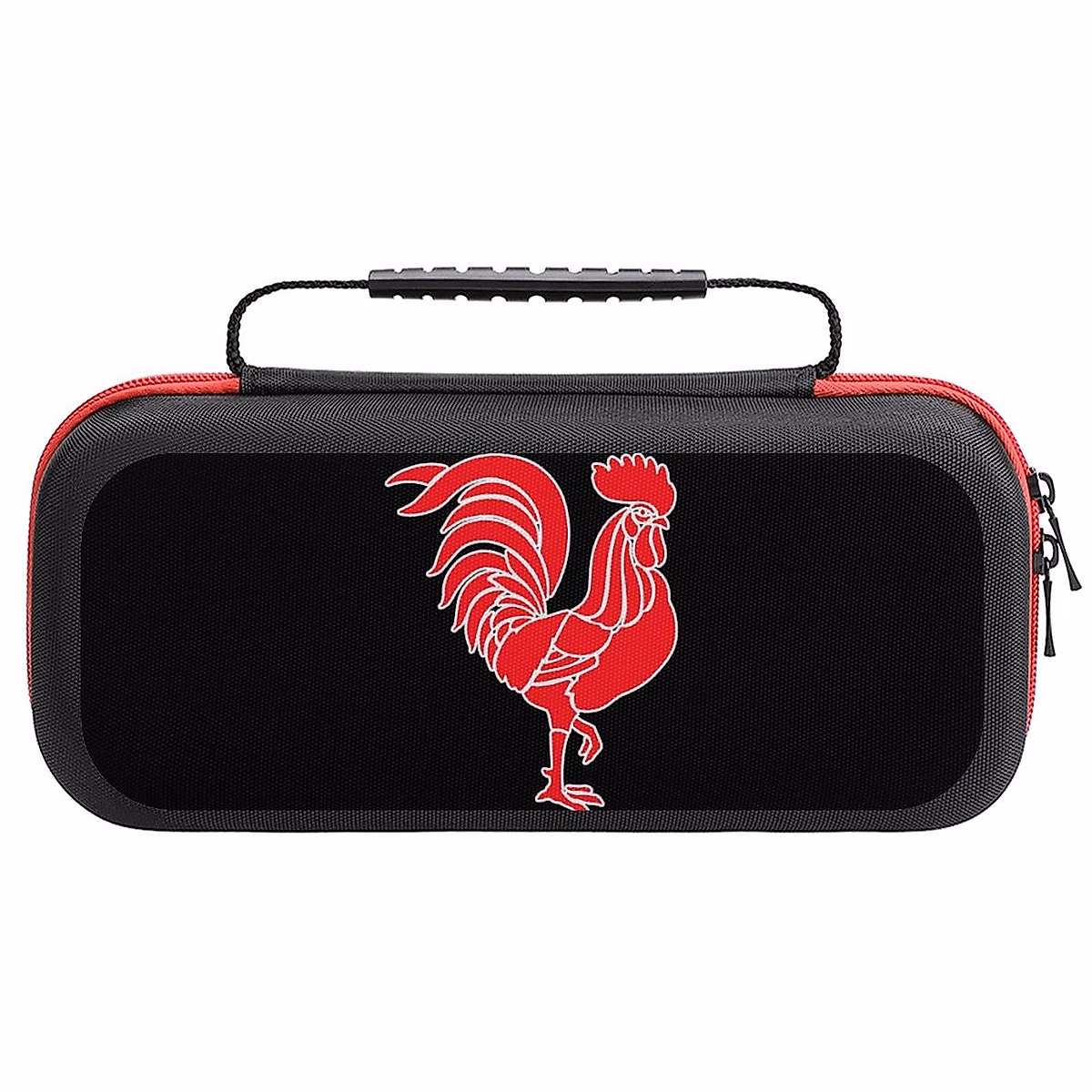 Red Cock Rooster Carry Case Storage Bag Switch Travel Shell Pouch for Accessories and Games