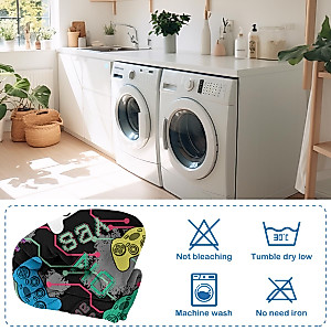 Sleepwish Gaming Wearable Blanket Modern Sweatshirt for Boys, Colorful Gamepad Blanket Hoodie with Sherpa for Teens, Youth, Boys, Girls (Adults 63" x 39")