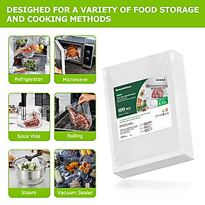 Bonsenkitchen Food Sealer Machine with 100 Pint 6" x 10" Sealer Bags