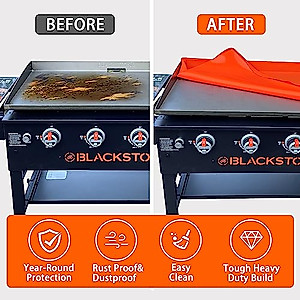 USRCAKW 36 Inch Upgrade Full-Wrap Edge Griddle Mat Cover for Blackstone, Silicone Grill Mat Griddle Protector Blackstone Accessories Reusable and Durable, Protect from Dust, Rust, Insects and Leaves