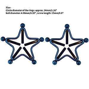 YiZYiF 1 Pairs Women Non-Piercing Nipple Ring Shield Adjustable Surgical Steel Screw Clip on Body Piercing Rings Jewelry Blue One Size