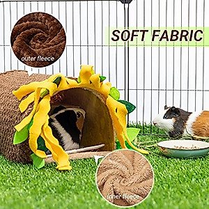 Guinea Pig Tunnel House - Small Animal Hideout Tube Cage House for Hamster Rat Mice Parrot Chinchilla Hedgehog Flying Squirrel - Playing Sleeping Resting Fleece Warm Bed Plush Nest Habitats
