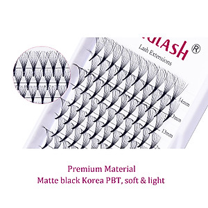 Lash Extension 10D 0.07 Premade Fans Eyelash Extensions D Curl Mix Tray Volume Short Stem (10D-0.07-D, 8-14mm Mix)