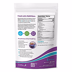 Beviva Purple Sweet Potato Powder - Vegan, Superfood for Natural Food Coloring, Baked Goods, Smoothies. High in Antioxidants.