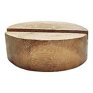 SNS Round Wooden Mobile Desktop Display Stand - 3 inch, Desk Organizer Accessories, Phone Holder Stand, Portable Desktop Smartphone Stand, Desk nightstand, Wooden Mobile Holder for Desk