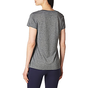 Hanes Women's Sport Performance V-Neck Tee, Ebony Heather, X-Large