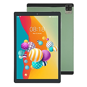 KIMISS 10.1in Tablet for Android 12 5G 6GB 128GB Front 200w Rear 500w 1960x1080 IPS 10 Core 8800mAh Calling Tablet 100‑240V Green