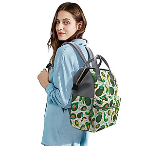 Avocado Trendy Diaper Bag Backpack Large Capacity Mommy Bags Multifunction Nappy Bag Travel Back Pack Gray-Style