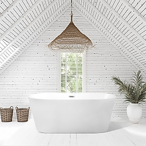 Altair Design Cielo 59" x 30" Freestanding Soaking Acrylic Bathtub in White