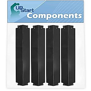 4-Pack BBQ Grill Heat Shield Plate Tent Replacement Parts for Charbroil 463247109 - Compatible Barbeque Porcelain Steel Flame Tamer, Guard, Deflector, Flavorizer Bar, Vaporizer Bar, Burner Cover 16"
