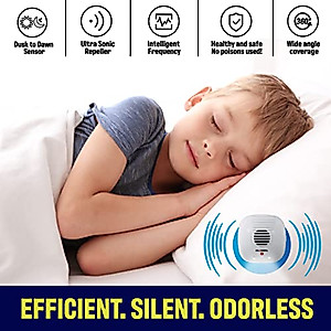 Bell + Howell Ultrasonic Pest Repeller Home Kit (Pack of 3), Ultrasonic Pest Repeller, Pest Repellent Dust to Dawn Sensor for Home, Bedroom, Office, Kitchen, Safe for Human and Pet