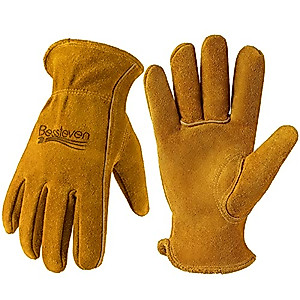 Work Gloves Leather Gardening Gloves: Men Garden Gloves with Mesh Lining Soft Thorn proof Heavy Duty for Ranch Lawn Farm Yard Trimming Pruning Roses Home Improvement Working Glove Mens Gift X Large