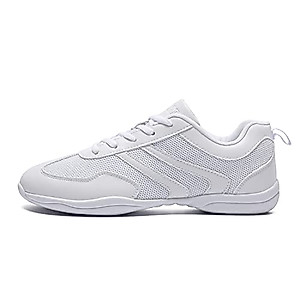 HIKLDK Cheer Shoes Girls White Cheerleading Shoes Youth Women Fashion Sports Shoes Training Athletic Comfortable Ventilation Light Kids Shoes Flats Girl Cheer Sneakers
