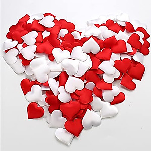Separated, Pleasant-Smelling Like Rose Petals Flower Heart Shape Petals for Valentines Day,Wedding Heart Table Scatter Decoration,Heart Sponge Party Confetti (Stereo and Beautiful 200 pcs, Red)