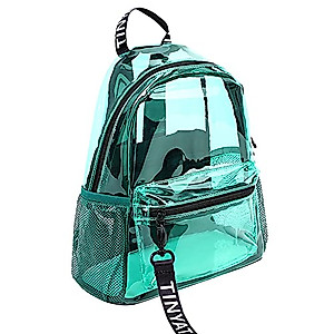 Tellrain Clear Backpack Purse for Women Large Capacity Heavy Duty Transparent Backpacks Fashion PVC Beach Bag Bookbags