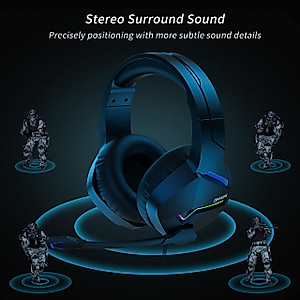 BINNUNE Gaming Headset with Microphone for PS4 PS5 Xbox One PC PlayStation 4 Xbox 1 Game Audifonos Gamer Headphones with Mic (3.5MM)