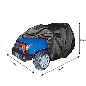 Kids Ride-On Toy Car Cover， Outdoor Protective Cover for Children's Electric Vehicles- Universal Fit,Waterproof Windproof Snow Dust Protection,55" x 33" x 32".