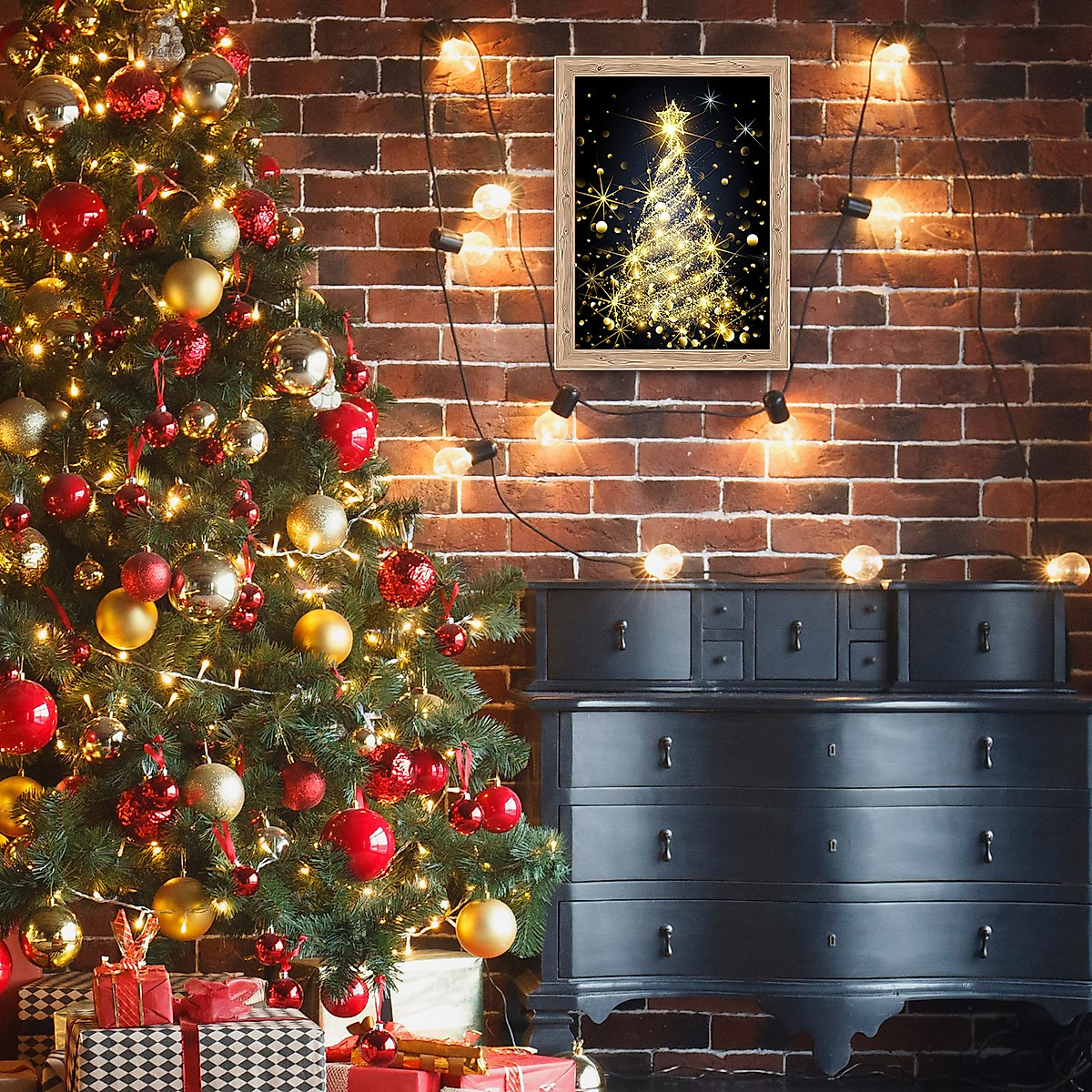 clothmile Christmas Tree Diamond Art Kits for Adults Christmas Full Drill Diamond for Beginners, 5d Paint with Diamonds Pictures Gem Art Kits DIY Adult Crafts Kits 12x16inch