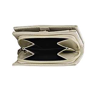 Shag Wear Music Festival Poster Small Snap Zipper Women's Bi-Fold Wallet (Cream)