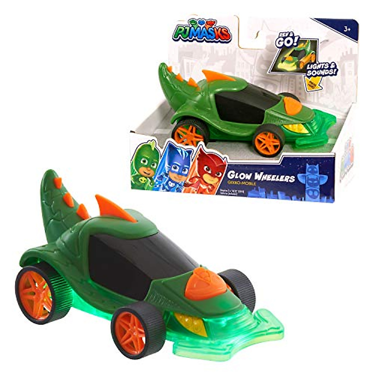 PJ Masks Glow Wheelers Gekko-Mobile, Kids Toys for Ages 3 Up by Just Play