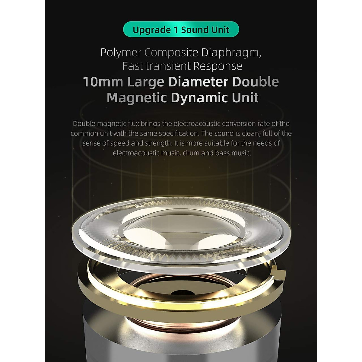 Kinboofi KZ ZSTX in Ear Headphone, 1BA 1DD HiFi Earphone with Hybrid Driver High Fidelity Sound IEM Headset with Detachable Cable (with Microphone, Purple)