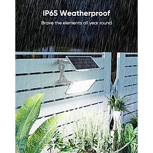 JACKYLED Solar Dusk to Dawn Light Outdoor 1000 Lumens 299 LED Solar Security Lights with Extension Cord, IP65 Waterproof Solar Powered Wall Spotlight Bright for Garden Patio Shed Carport Flag, White