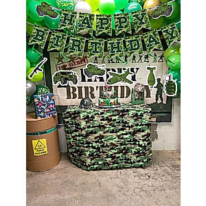 Army Birthday Party Decorations Camouflage Party Decoration Include Camo Happy Birthday Banner and Military Theme Hanging Swirls Decor for Boys Girls Birthday Party Supplies