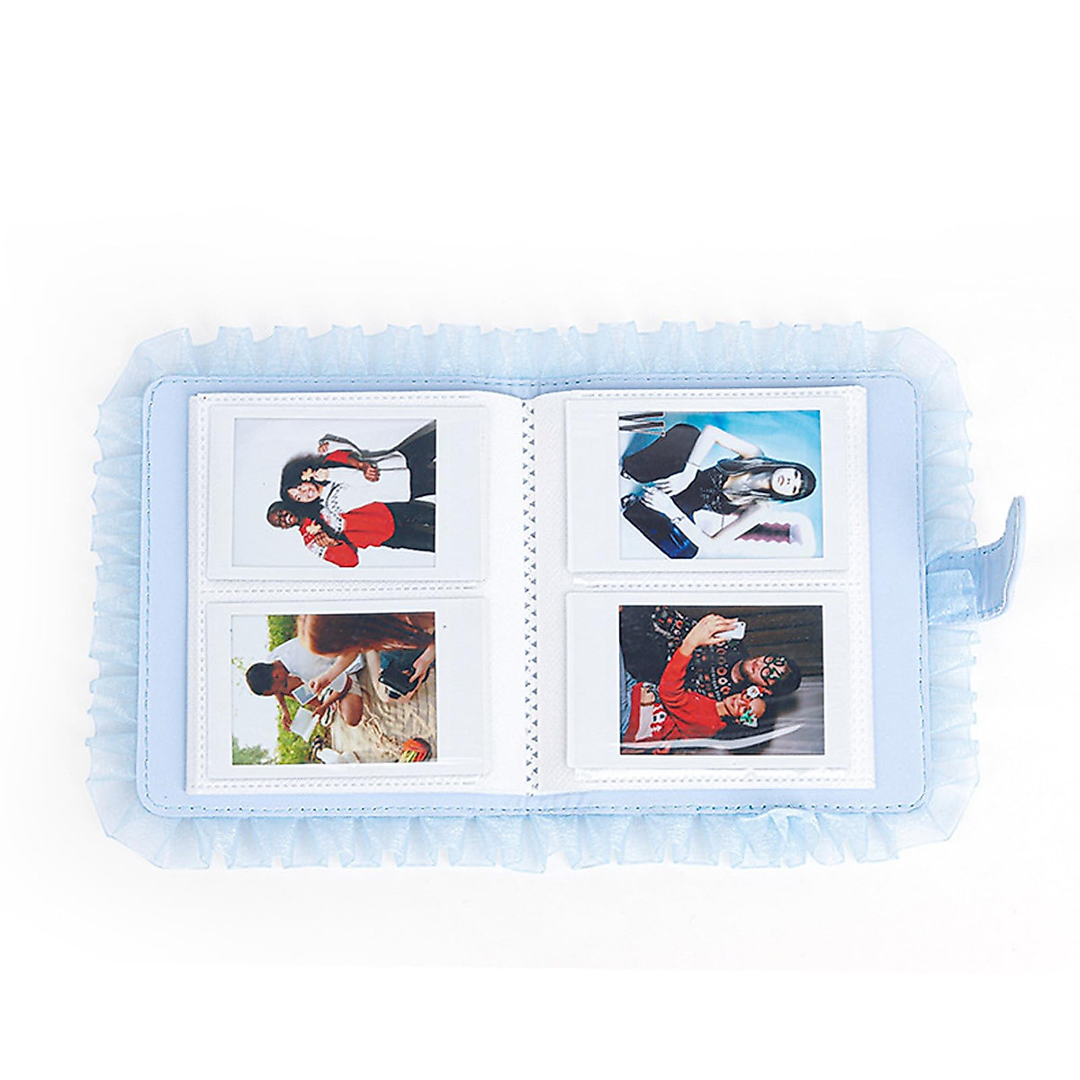Camera Picture Holder, Universal Mini Film Photo Album with Cute Lace for Display (Blue)