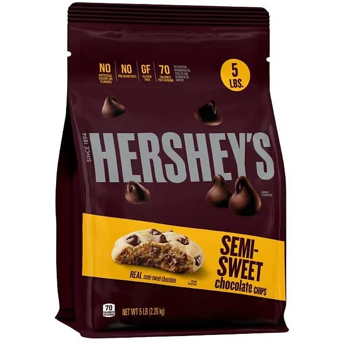 Hershey's Semi-Sweet Chocolate Baking Chips 5LB bag
