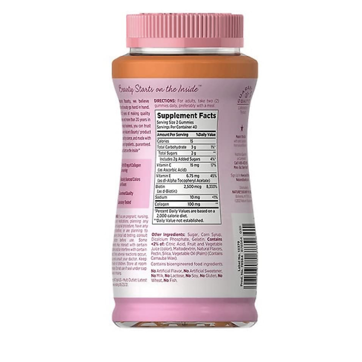 Nature's Bounty Hair, Skin & Nails with Biotin Collagen, Citrus, 80 Gummies (Pack of 2)