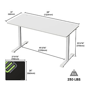 EUREKA ERGONOMIC White Gaming Desk, 60 Inch Large Home Office Computer Desk with Free Mouse Pad, I Shaped PC Gamer Students Teens Study Writing Table Laptop Sturdy Modern Workstation, Easy To Assemble