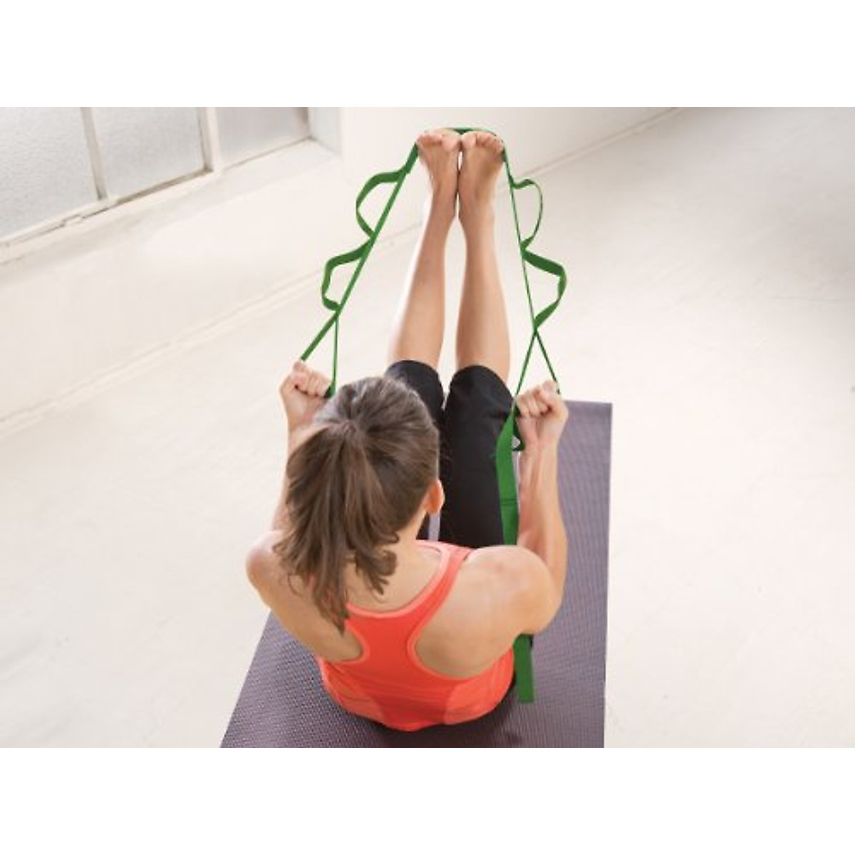 Gaiam Restore Multi-Grip Stretch Strap, Green