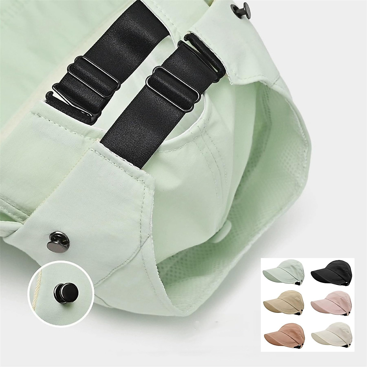 Women's Large Brim UV Protection Empty Top Sun Hat,Outdoor Wide Brim Hats for Women,Outdoor UV Protection Hollow Top Sun Hat (US, Alpha, One Size, Medium, Black)