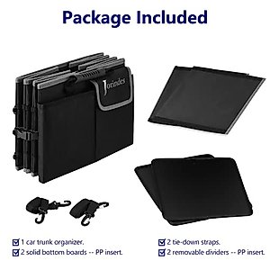 Trunk Organizer With Built-In Insulated Leak Proof Cooler Bag,Collapsible Cargo Organizer For Suv With Non Slip Bottom Strips,3 Large Compartments Foldable Waterproof Portable Car Storage Box