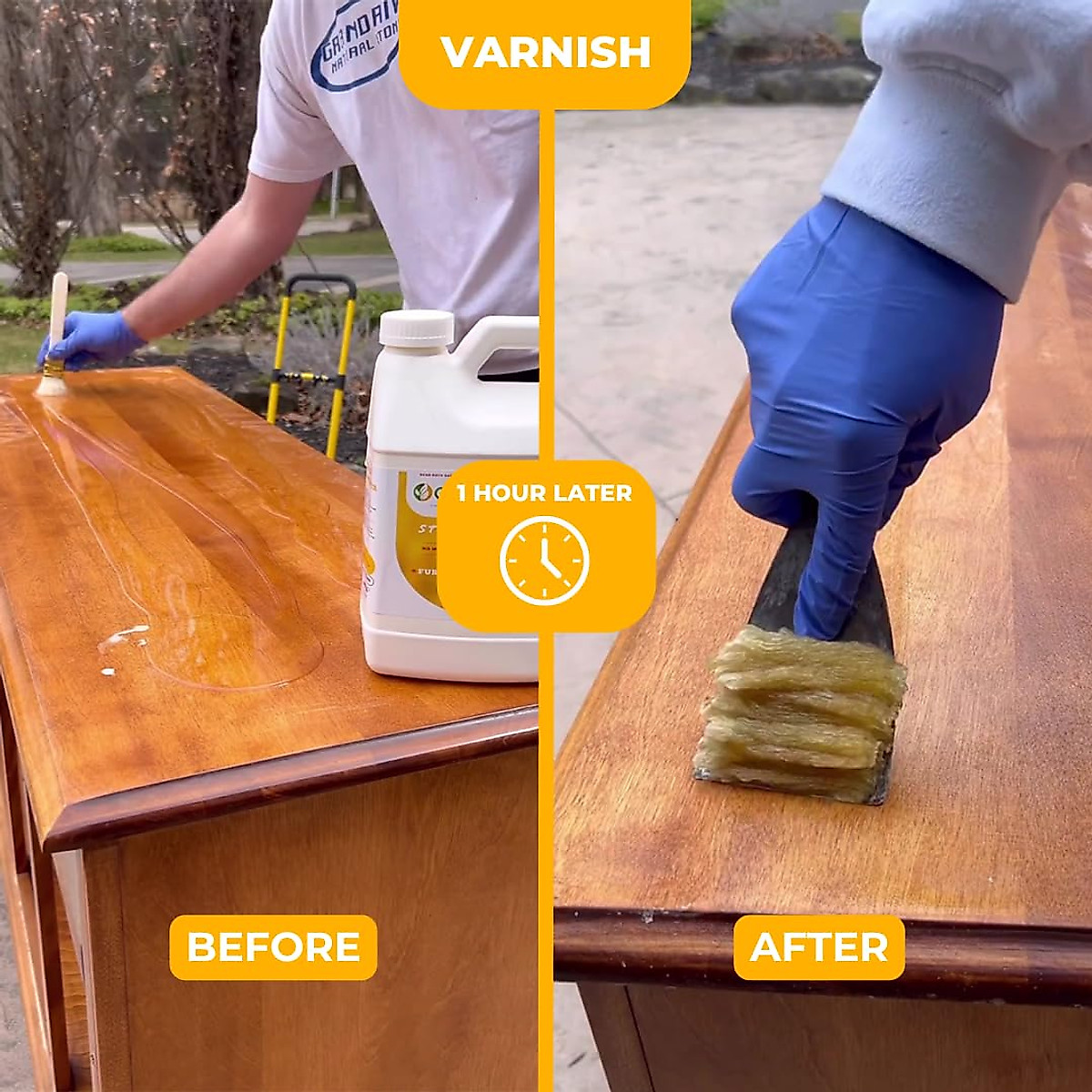 GREENEZ Strip & Clean Furniture Stripping Kit | Removes Multiple Paint Layers | Varnish & Epoxy Remover | Wood Paint Stripper | Melts Coatings | Soy-Based Formula | Includes Residue Removal Spray