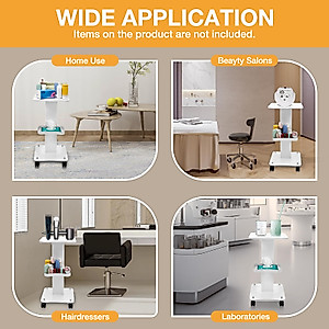 Aluminum Trolley Wheel Stand Hair Salon Beauty Mobile Cart Rolling Trolley Hair Instrument Storage Tray USA
