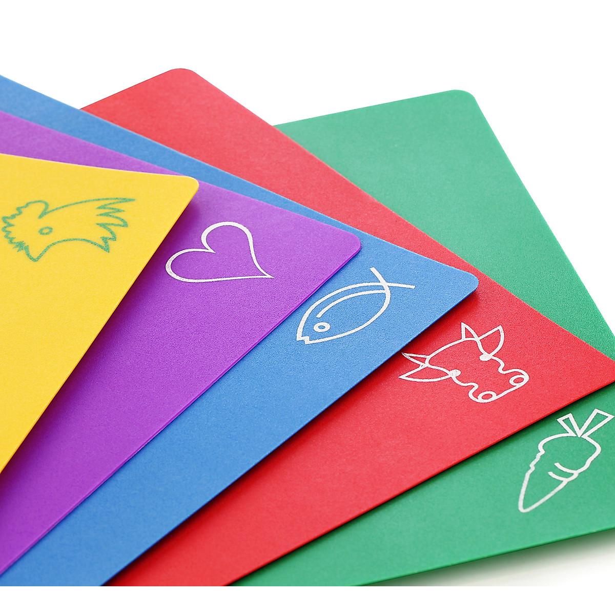 New Star Foodservice 28713 Flexible Cutting Board, 12-Inch by 15-Inch, Assorted Colors, Set of 5