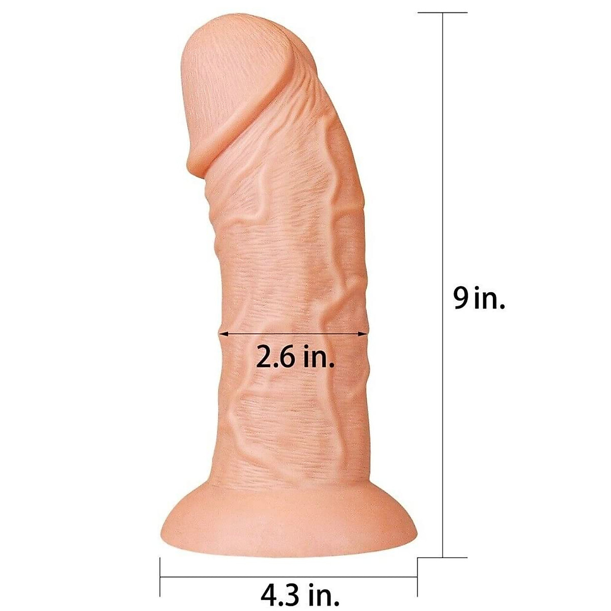 9" Huge Thick Realistic Anal G-spot Dildo Dong Cock Hands Free Suction Cup