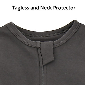 Aablexema Baby Pajamas with Feet and Mittens 2-Pack Zip Up Infant Cotton Long Sleeve Footies Sleep and Play(Light Grey & Black Grey,0-3m)