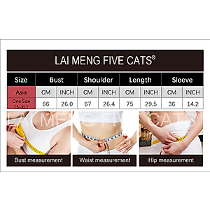 LAI MENG FIVE CATS Women's Lucky Cat Cardigan Kimono Loose Cover up Casual Blouse Cute Tops