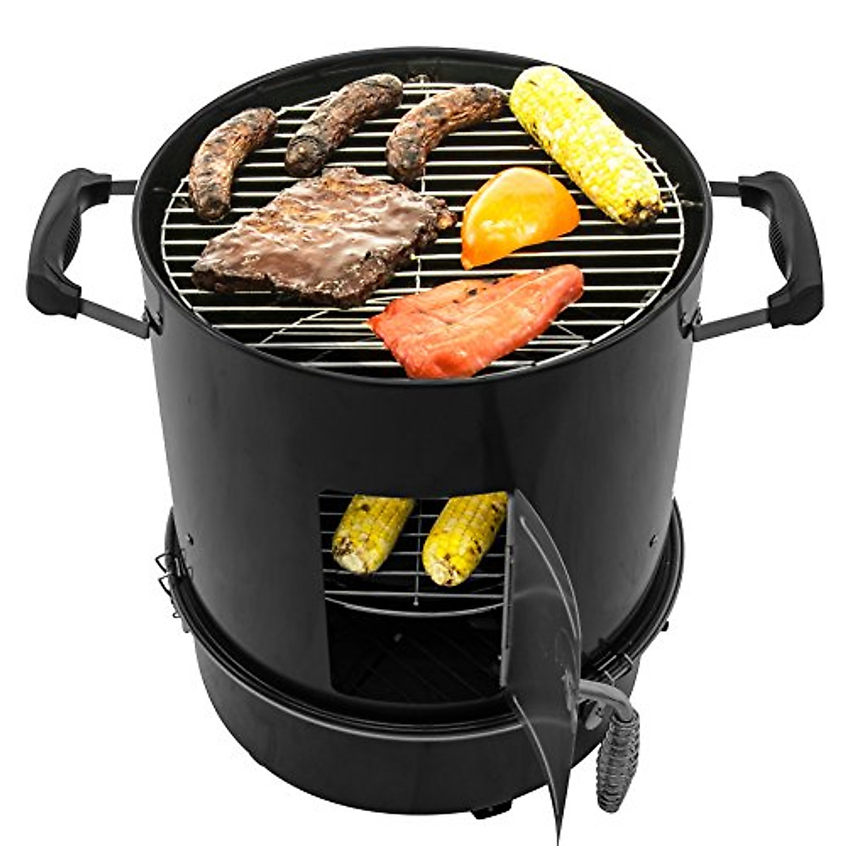 Dyna-Glo DGX376BCS-D Compact Charcoal Bullet Smoker - High Gloss Black