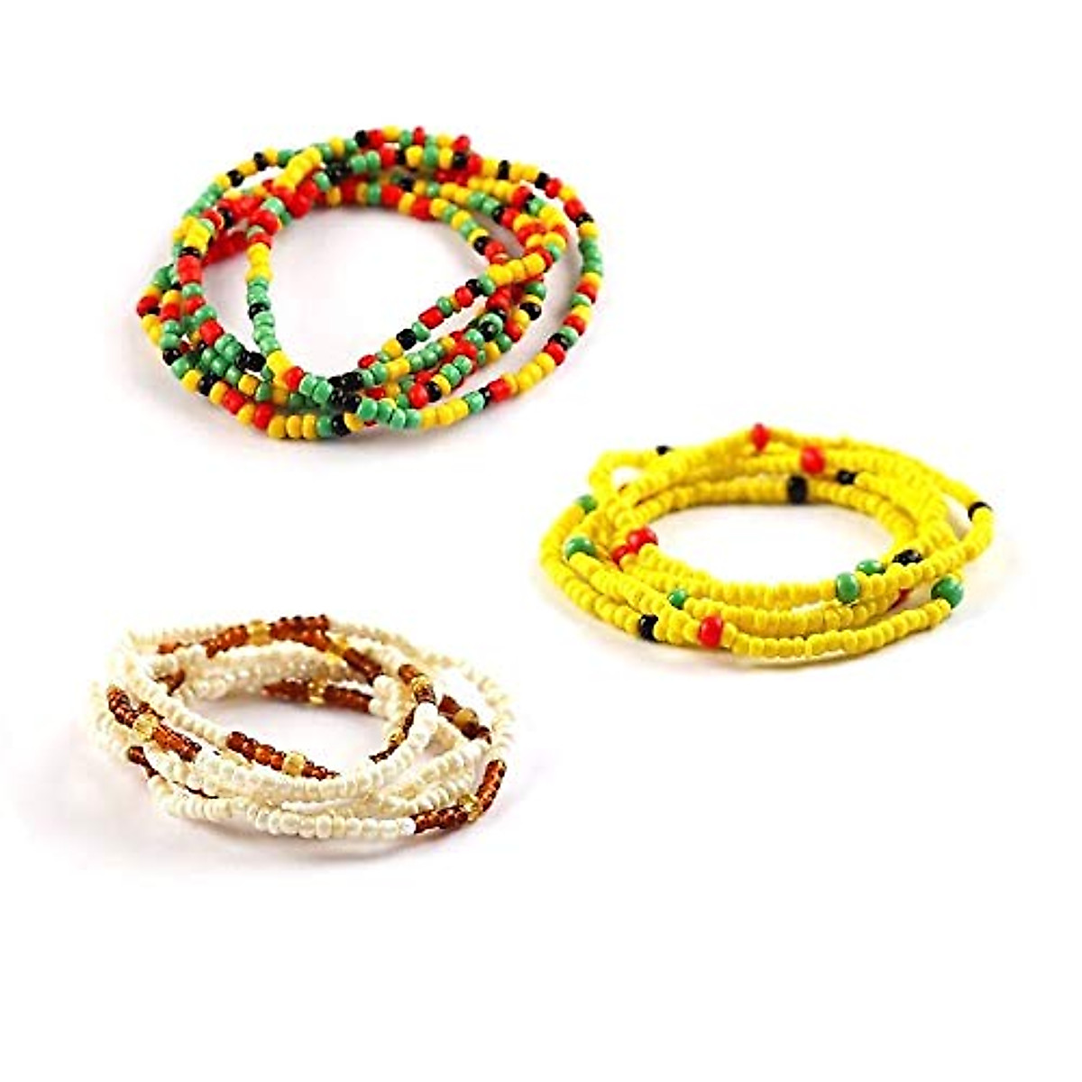 Colorful Waist Beads Body Jewelry Body Chain Fashion Belts Belly Beads, Bead Jewelry, Belly Chains, Waist Chain Jewelry for Women and Girls,7 Pieces