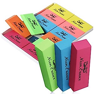 Mr. Pen- Erasers, Pencil Eraser, 12 Pack, Neon Colors, Erasers, Eraser, Erasers for Drawing, Eraser Pencil, Pencil Erasers, Erasers for Kids, Art Erasers for Drawing, Artist Eraser, Colorful Erasers