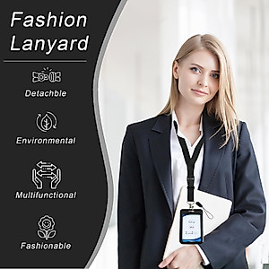 Retractable ID Badge Holder with Breakaway Lanyard,Heavy Duty Badge Reel,Detachable Keychain, Cruise Ship Cards Holder,for Nurse Officer Teacher Security Staff Women Men