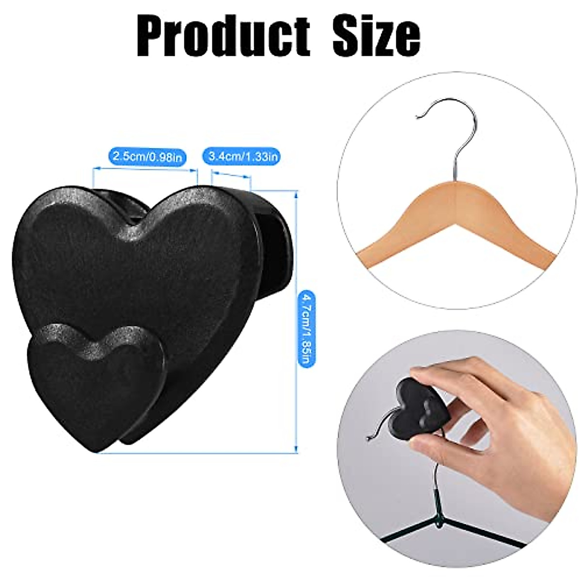 18pcs Space Saving Hanger Hooks, Love Heart Hangers Space Saving Clothes Hanger Connector Hooks for Clothes Hanging Closet Organization