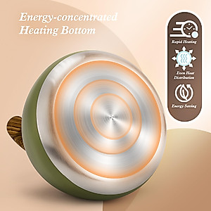 suyika Stove Top Whistling Tea Kettle Food Grade Stainless Steel Teapot with Wood Pattern Handle 3 Quart Green