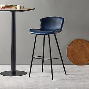 Lsoiup Counter Height Bar Stools Set of 2, Mid Century Modern Faux Leather Counter Stools with Back Armless Bar Chairs for Home Bar Kitchen Island