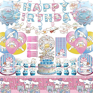 Grehge oroll Birthday Decorations For 20 Guests,Cinnamoroll Party Supplies Included